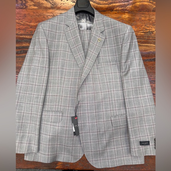 Ted Baker | Suits & Blazers | Ted Baker Light Gray Checkered Suit ...
